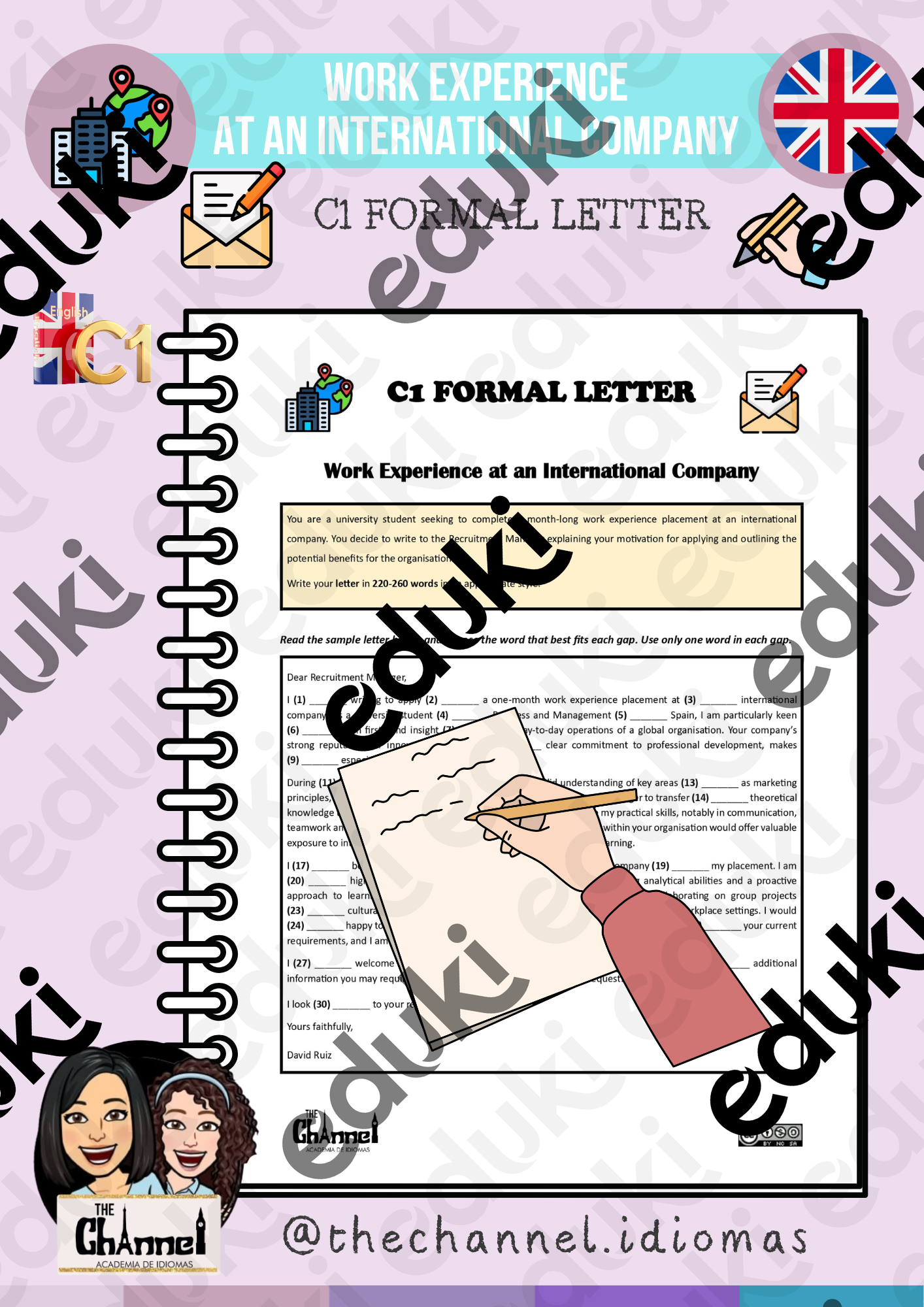 WORK EXPERIENCE AT AN INTERNATIONAL COMPANY – C1 Formal Letter ...