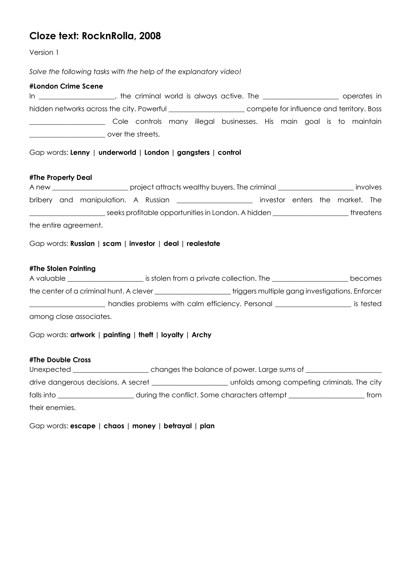 Arbeitblatt / Worksheet "Robots, 2005" – Unterrichtsmaterial im Fach ...