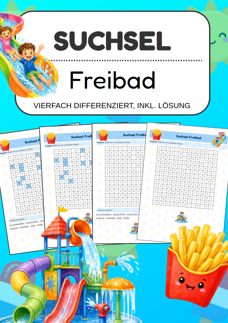 Suchsel/Wortsuchgitter - Freibad – Unterrichtsmaterial im Fach ...