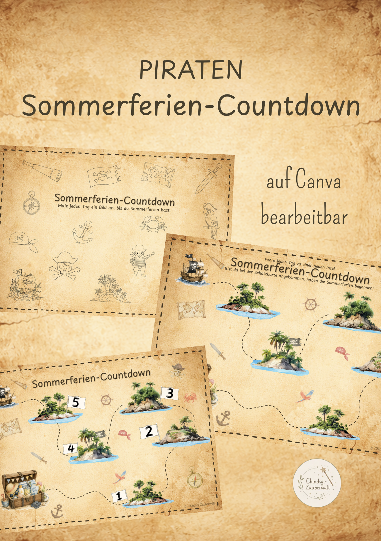 Piraten Sommerferien-Countdown - auf Canva editierbar🏴‍☠️ ...