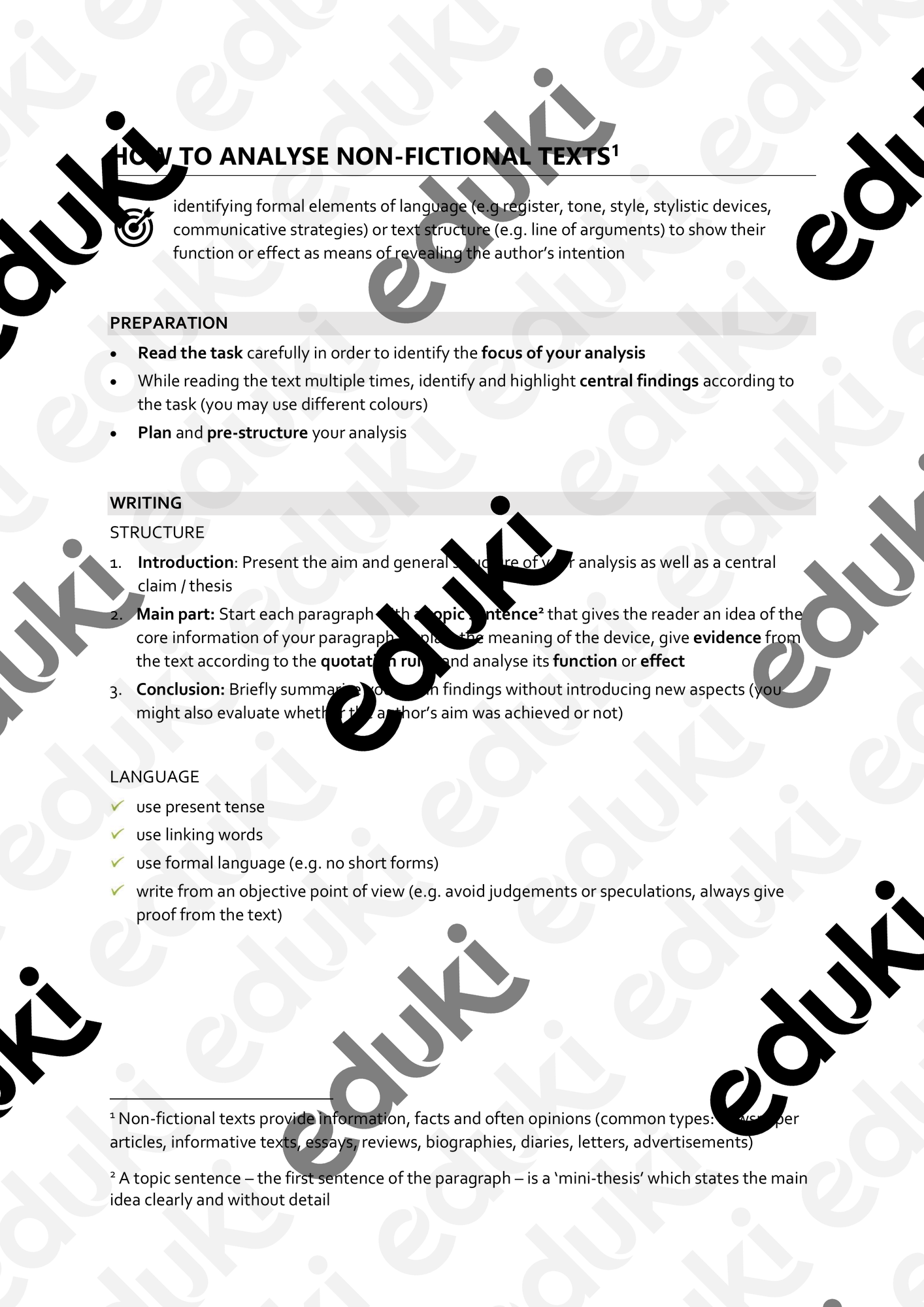 Fictional and Non-Fictional Analysis: Skill Files + Writing Tips ...