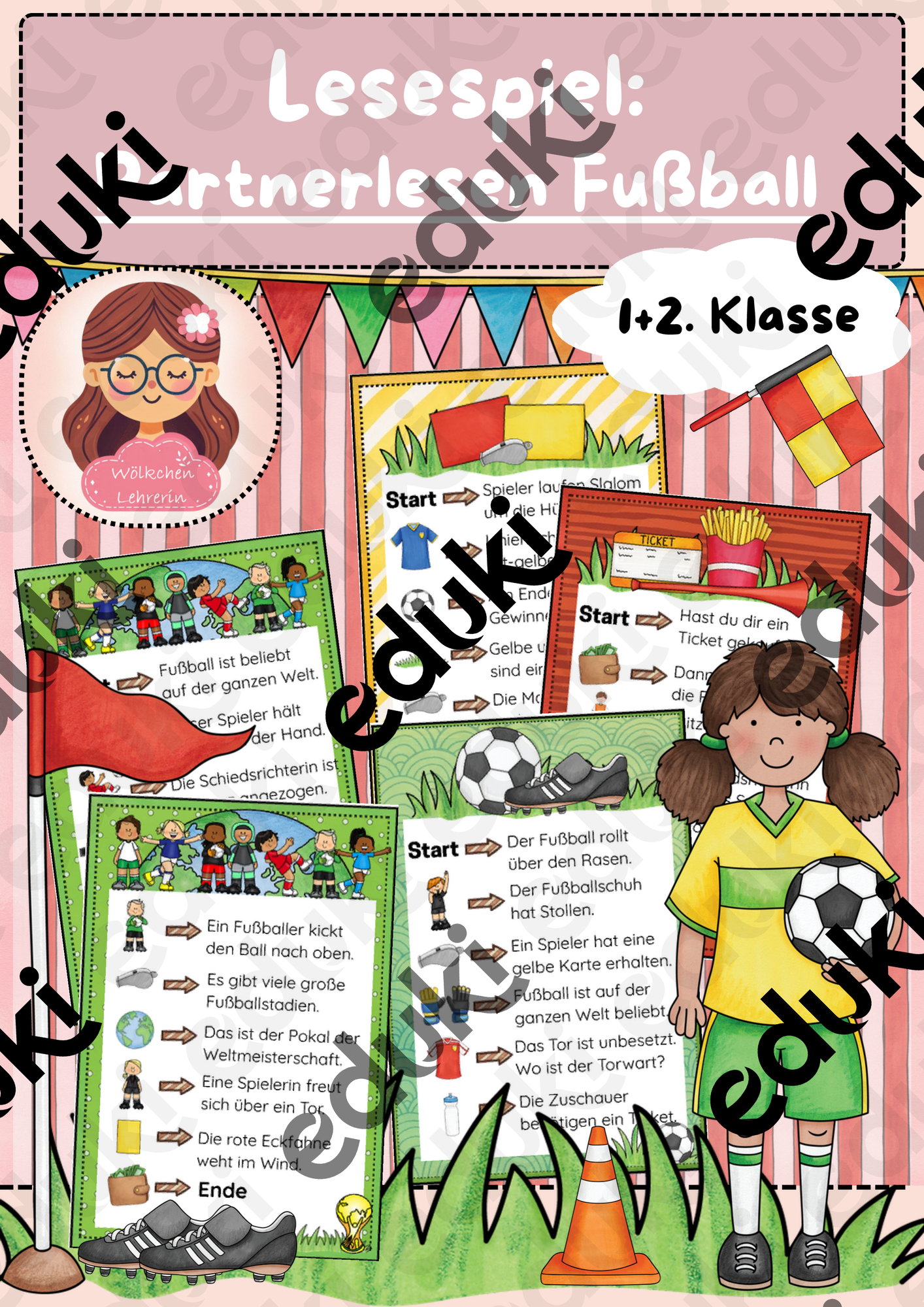 Lesespiel: Lesetandem / Partnerlesen: Fußball, Klasse 2 ...