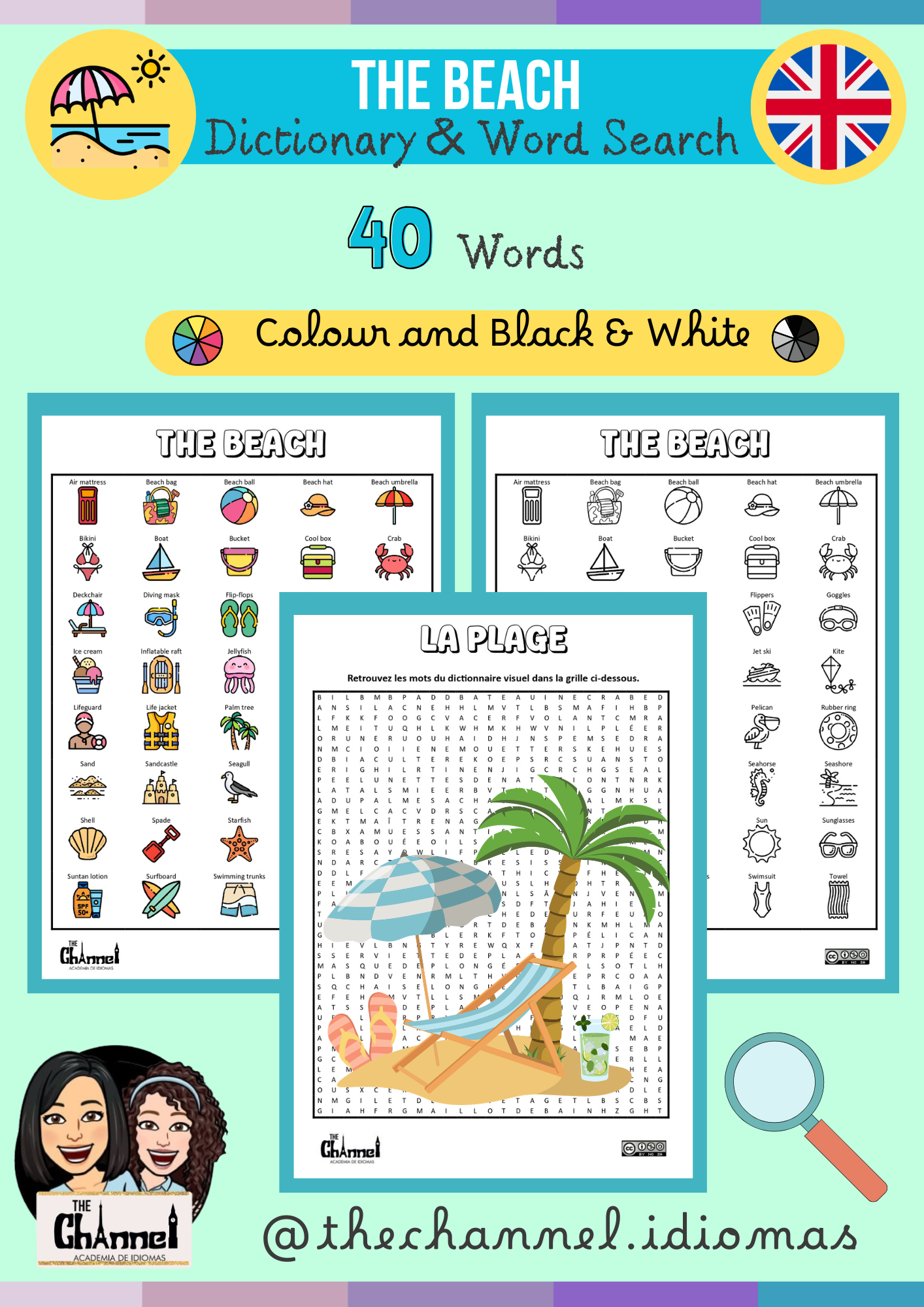 THE BEACH – Visual Dictionary & Word Search (40 Words ...
