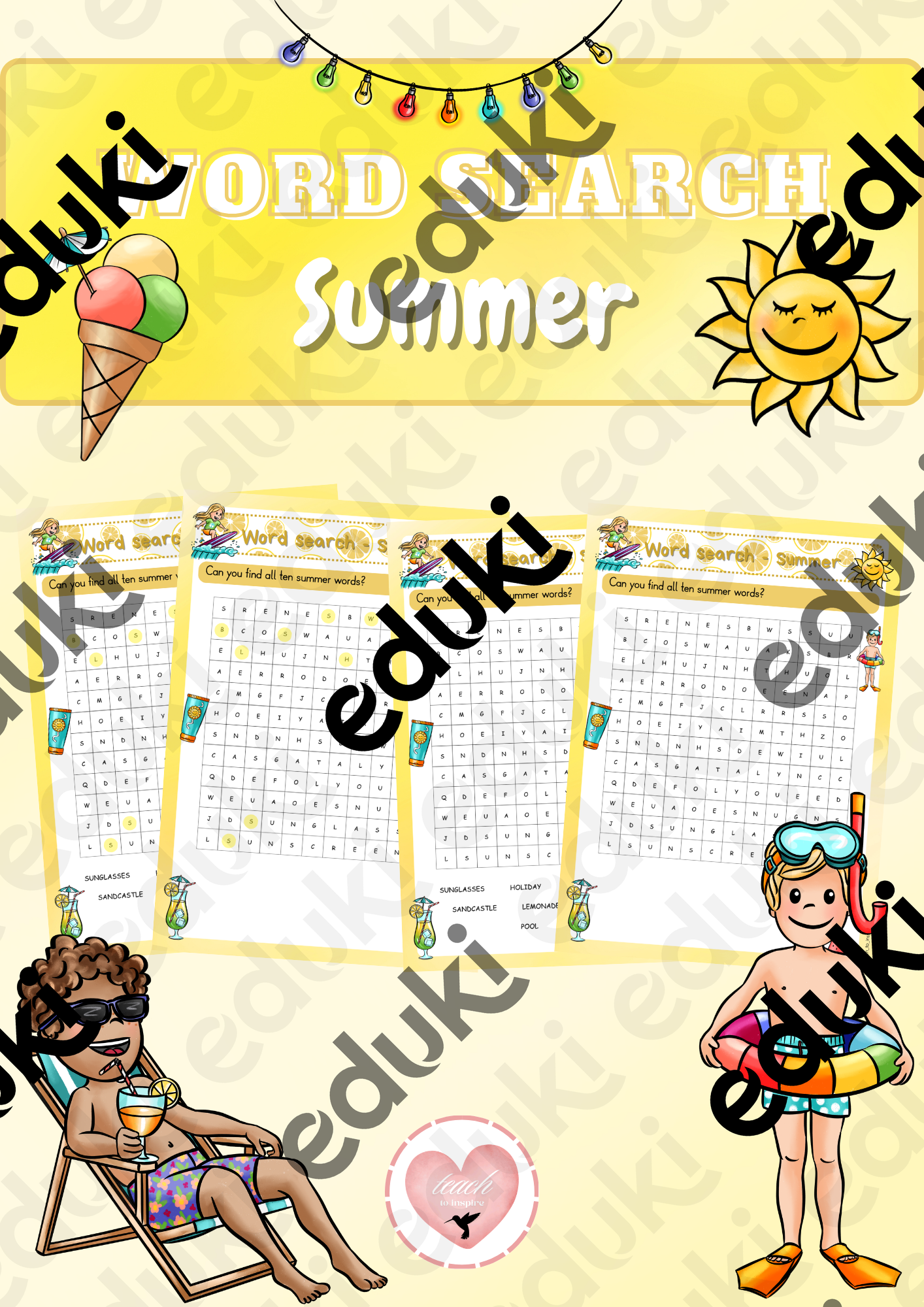 Word Search - Summer – Unterrichtsmaterial in den Fächern Englisch ...