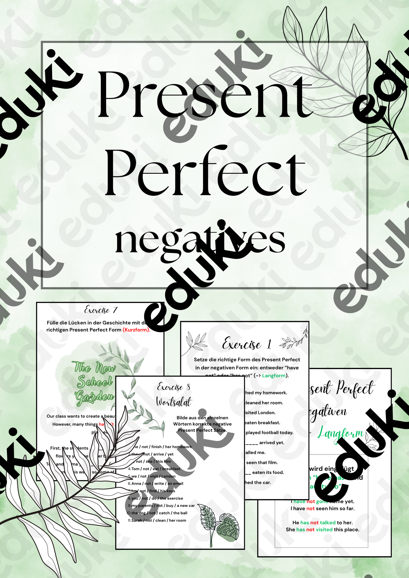 Present Perfect (2) - negatives – Unterrichtsmaterial im Fach Englisch