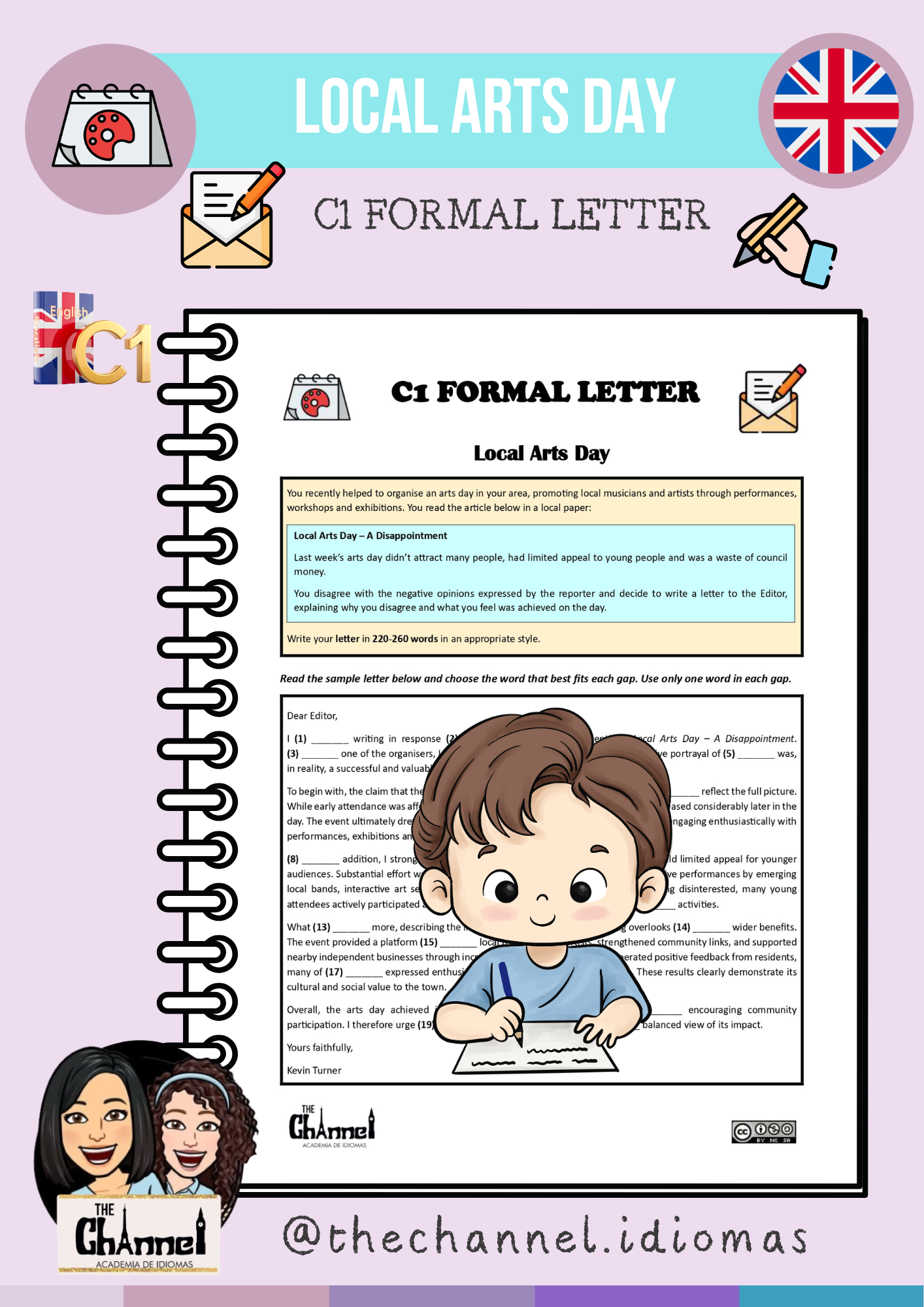 LOCAL ARTS DAY – C1 Formal Letter – Unterrichtsmaterial im Fach Englisch