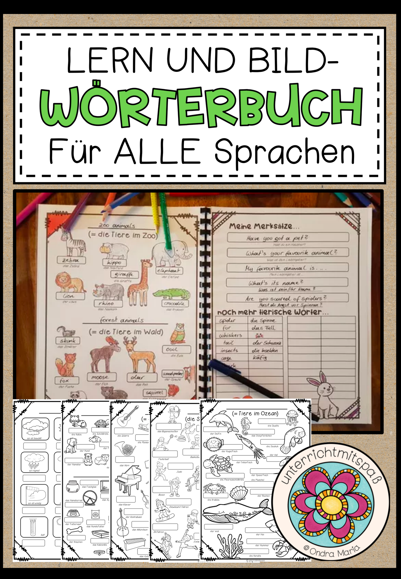 LERN- BILDWÖRTERBUCH - Gestalte dein eigenes Wörterbuch (für ALLE ...