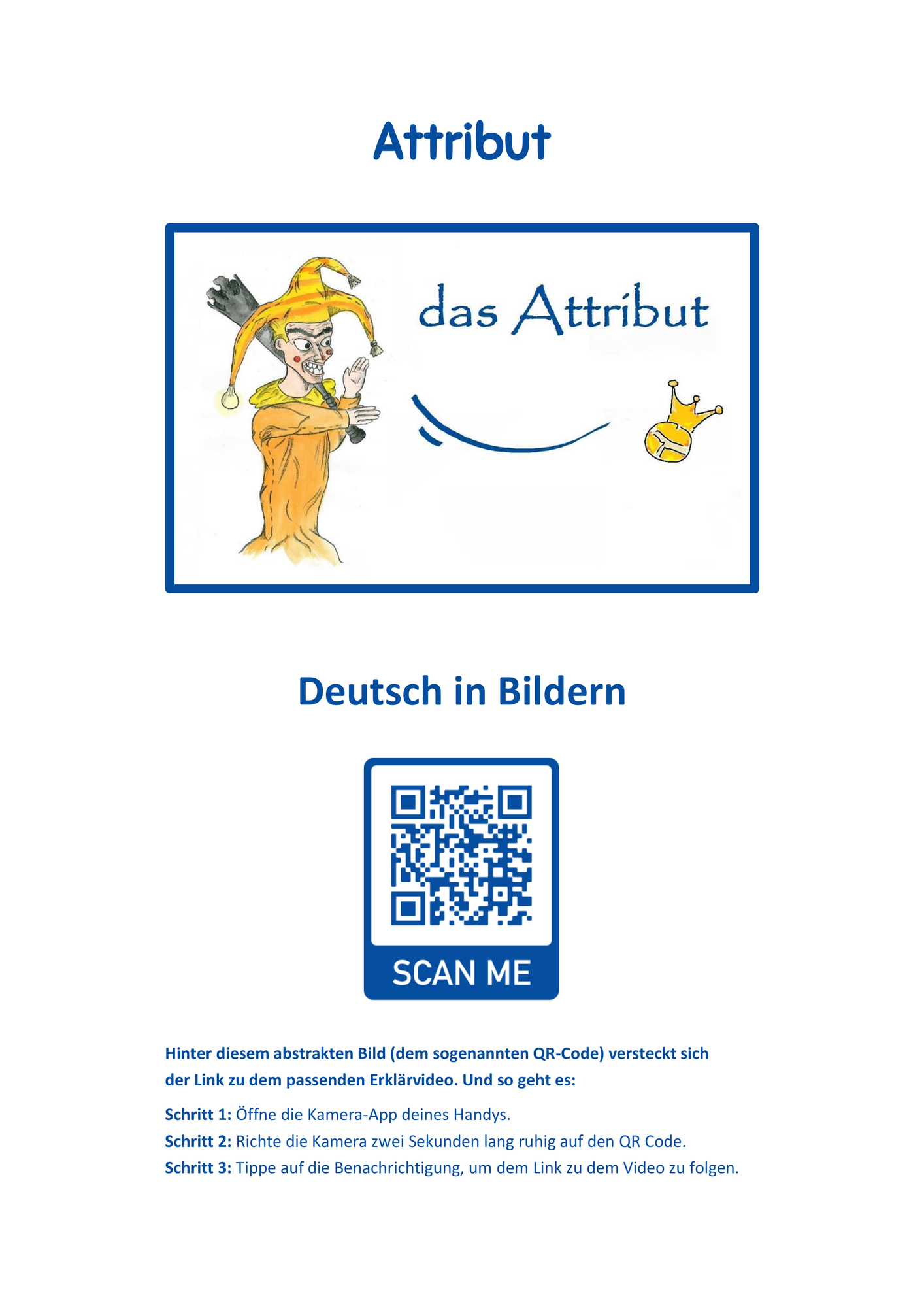 Zum Attribut (sieben Arbeitsblätter samt Lösungen ...