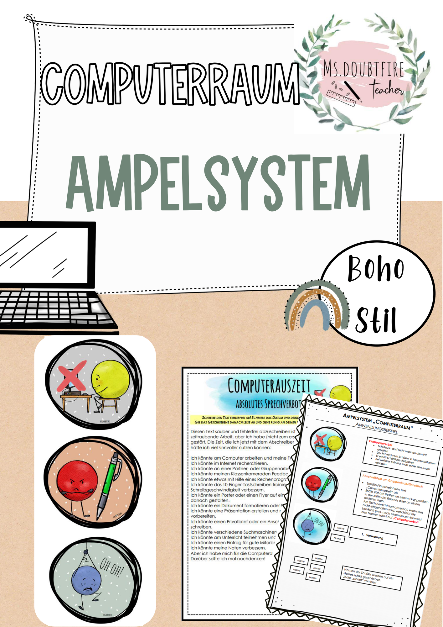 Ampelsystem Computerraum im "Boho Design" – Unterrichtsmaterial in den ...