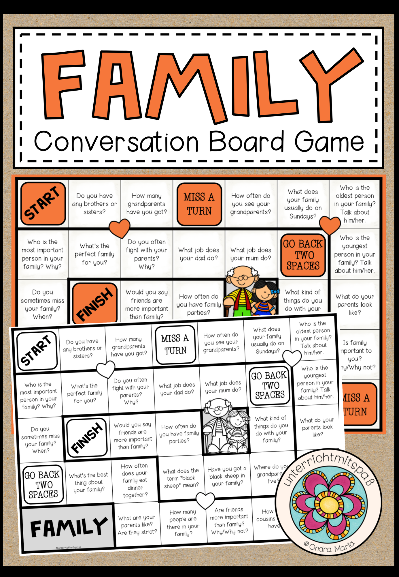 FAMILY - Conversation Board Game – Unterrichtsmaterial im Fach Englisch