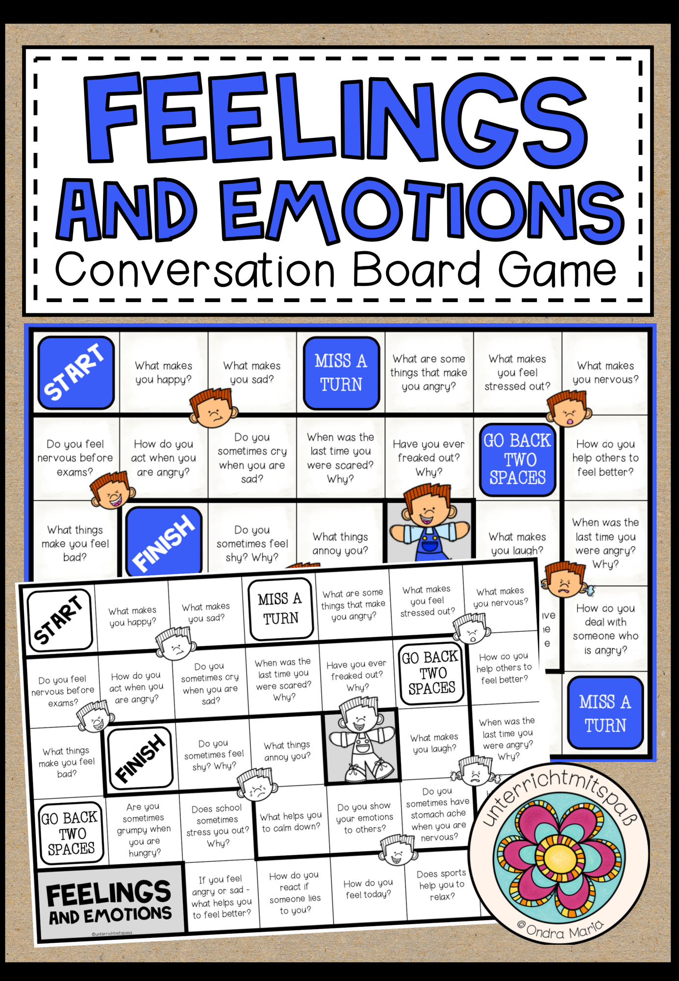FEELINGS and EMOTIONS - Conversation Board Game – Unterrichtsmaterial ...