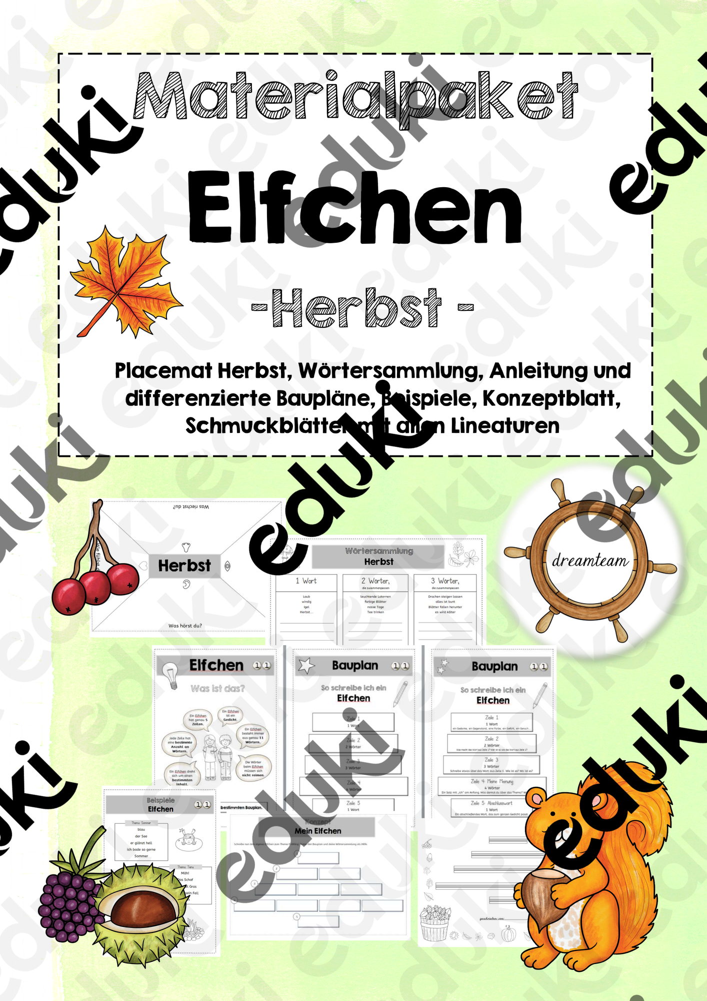 Gedichte im Herbst - ein Elfchen schreiben – Unterrichtsmaterial in den ...