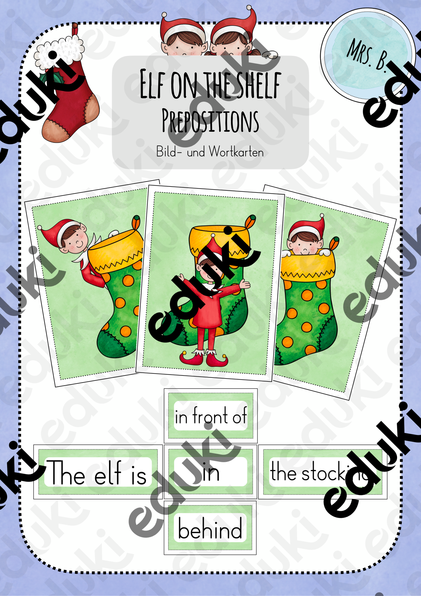 Elf on the Shelf - Flashcards zu den Prepositions of Place ...