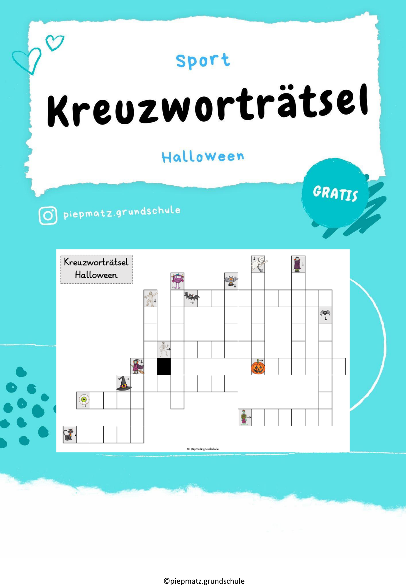 Kreuzworträtsel Halloween – Unterrichtsmaterial im Fach Fachübergreifendes
