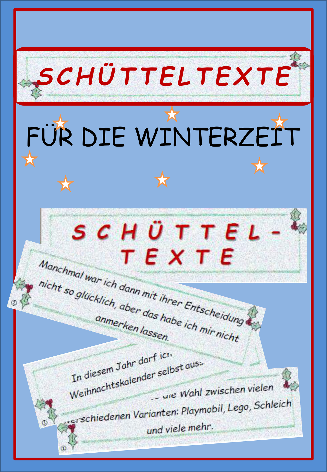 Winter: Schütteltexte - Materialpaket – Unterrichtsmaterial in den ...