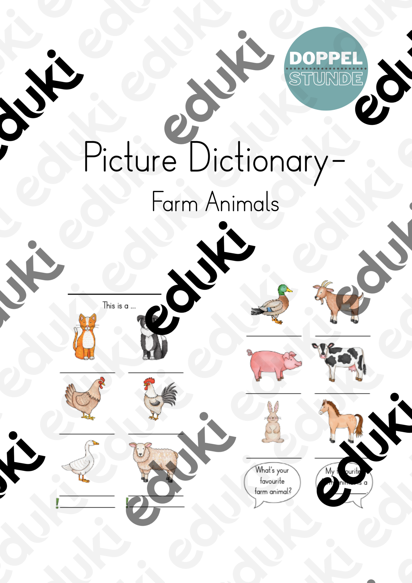 Picture Dictionary "Farm Animals" - Bilderwörterbuch ...