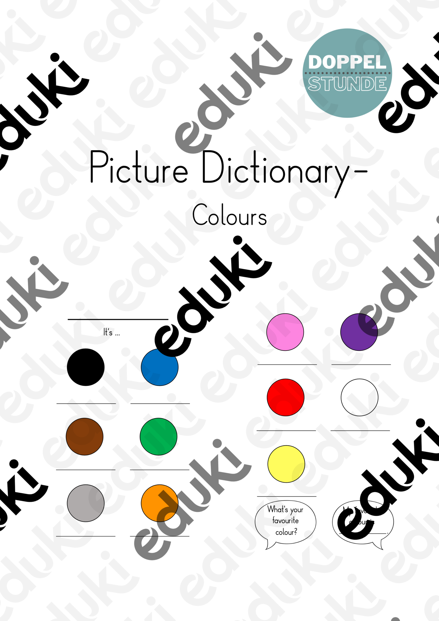 Picture Dictionary "Colours" - Bilderwörterbuch – Unterrichtsmaterial ...