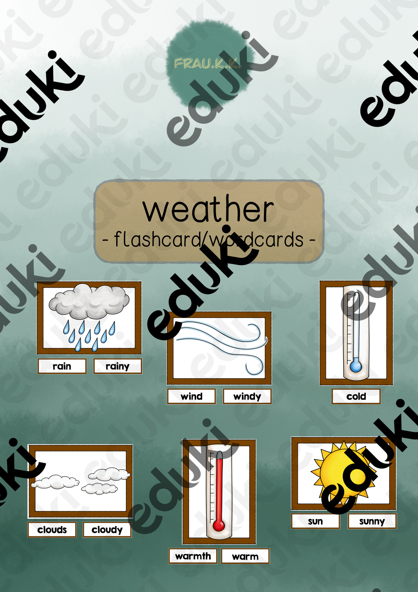 Wort- und Bildkarten Wetter/weather (Englisch) – Unterrichtsmaterial im ...