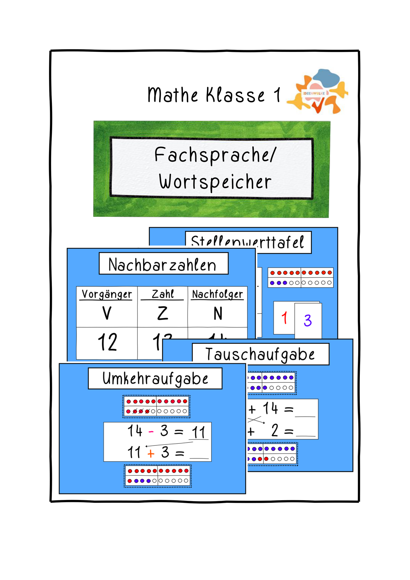 Fachsprache Mathe- Plakate Rechenstrategien- Klasse 1 ...
