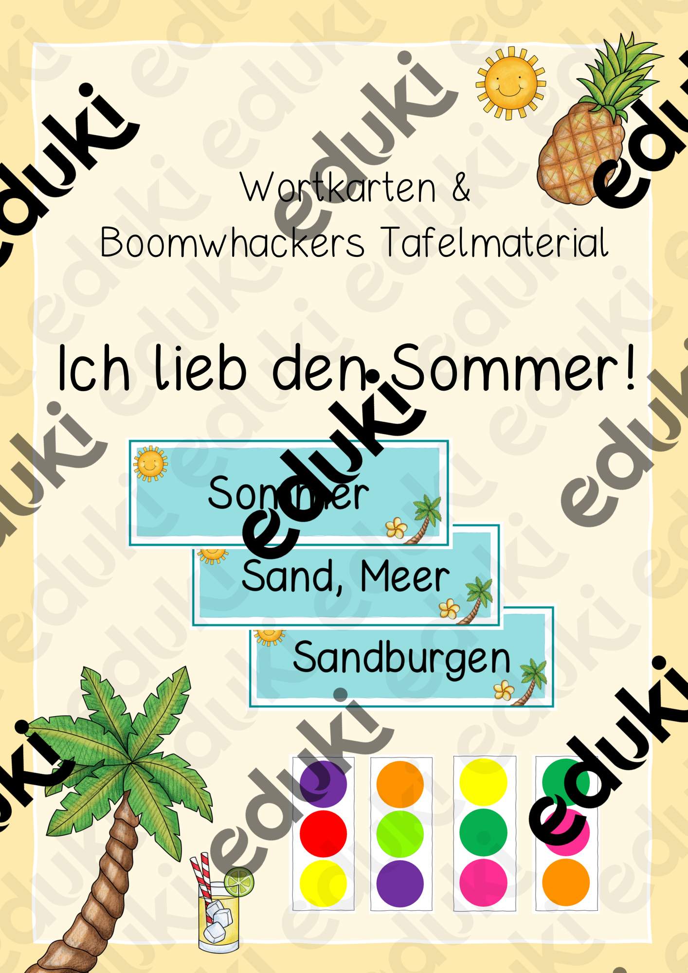 Ich lieb den Sommer: Wortkarten und Karten für Boomwhackers ...