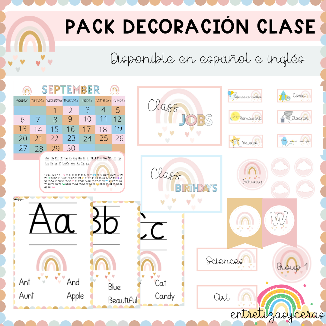 Pack decoración Clase/ Bundle class Decor - material de la siguiente ...