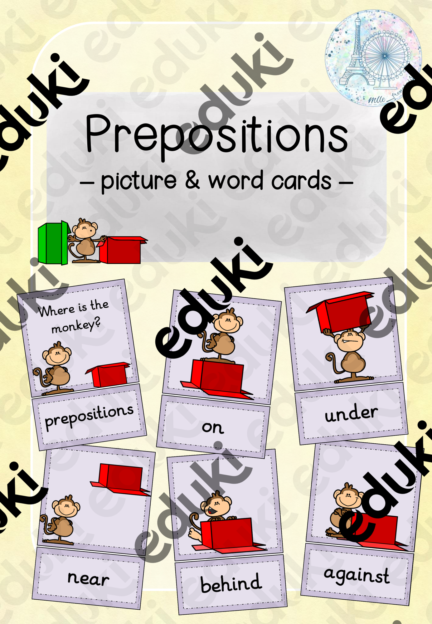 Prepositions - picture and words – Unterrichtsmaterial im Fach Englisch